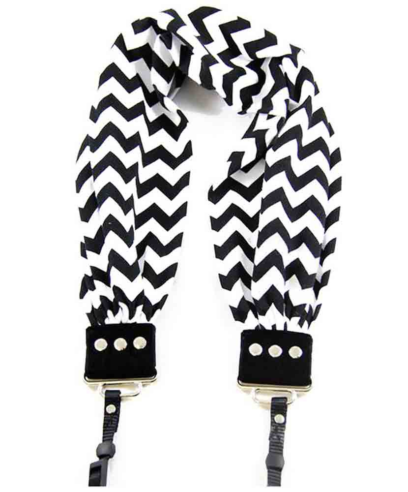 Capturing Couture Scarf Strap Chevron Black | Rockbrook Camera